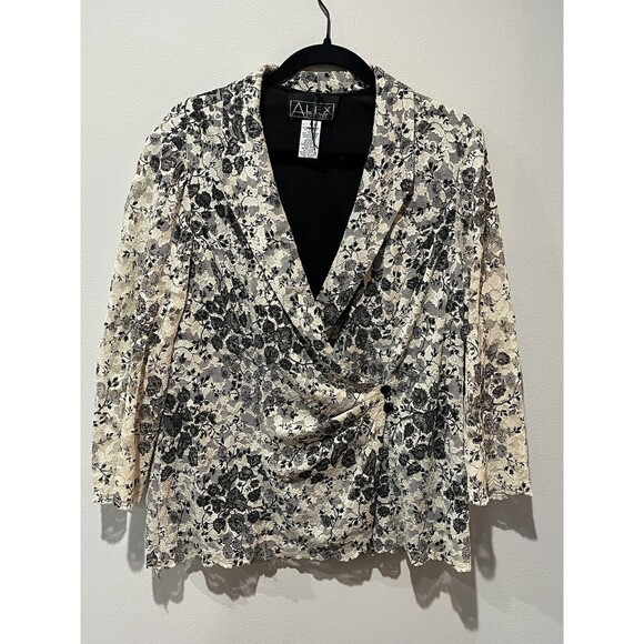 Alex Evenings | Jackets & Coats | Alex Evenings Lace Jacket Womens Xl ...